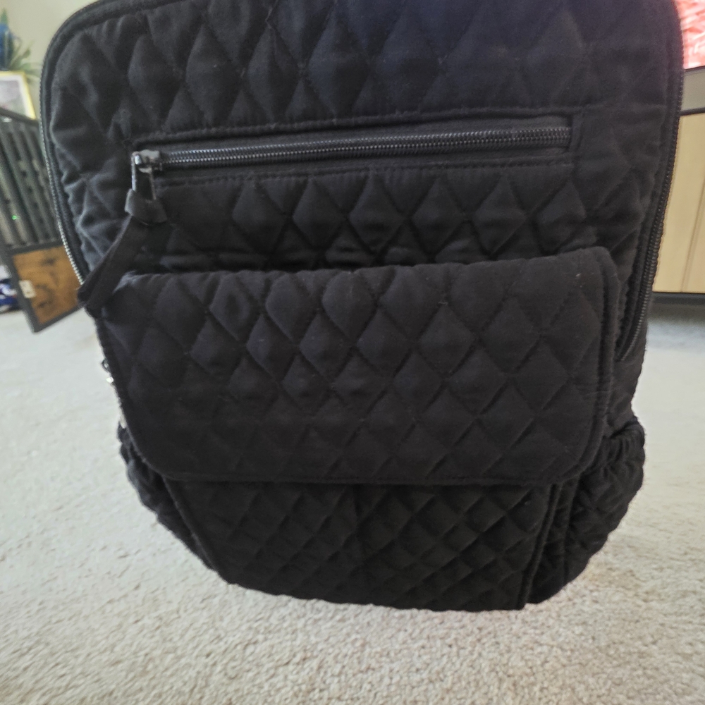 Quilted Black Backpack - Gem